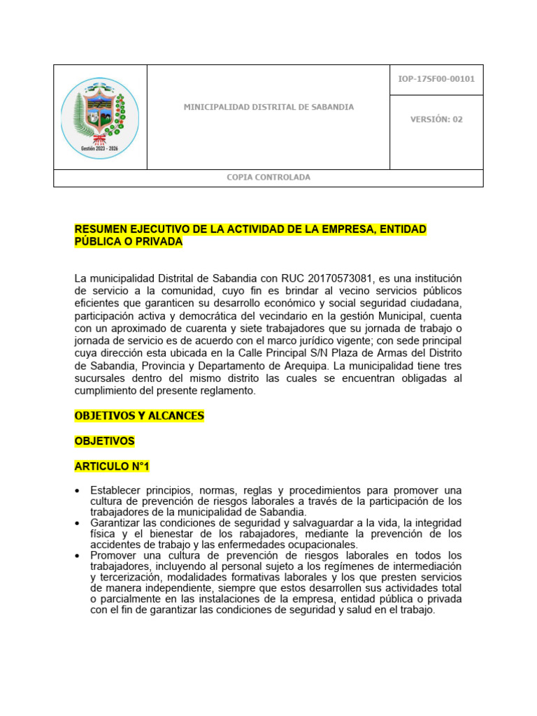 Reglamento de SST (2) 2 | PDF