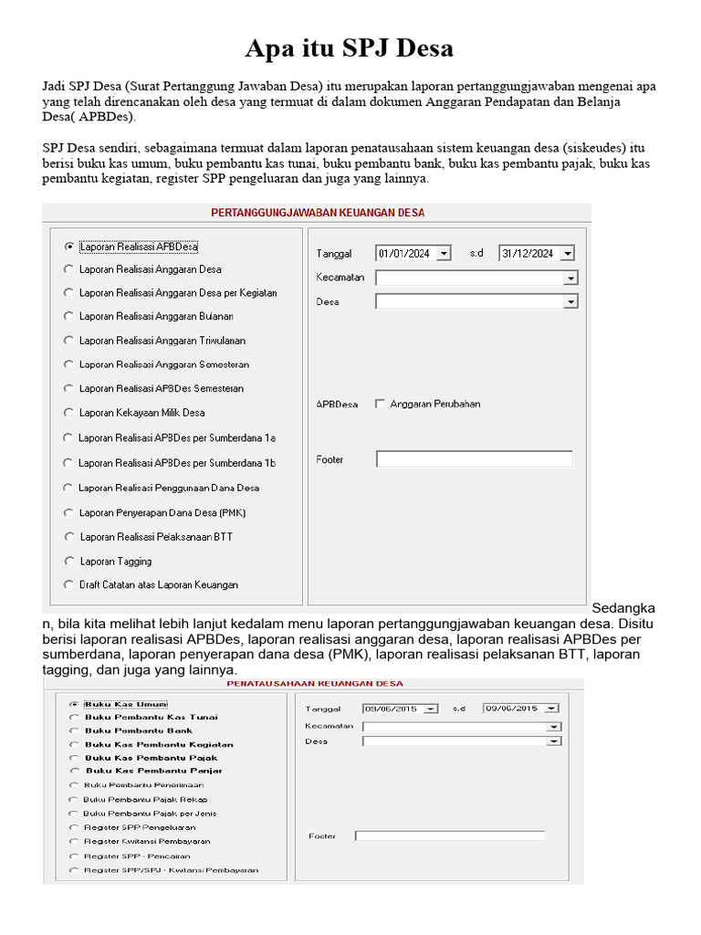 Apa itu SPJ Desa | PDF