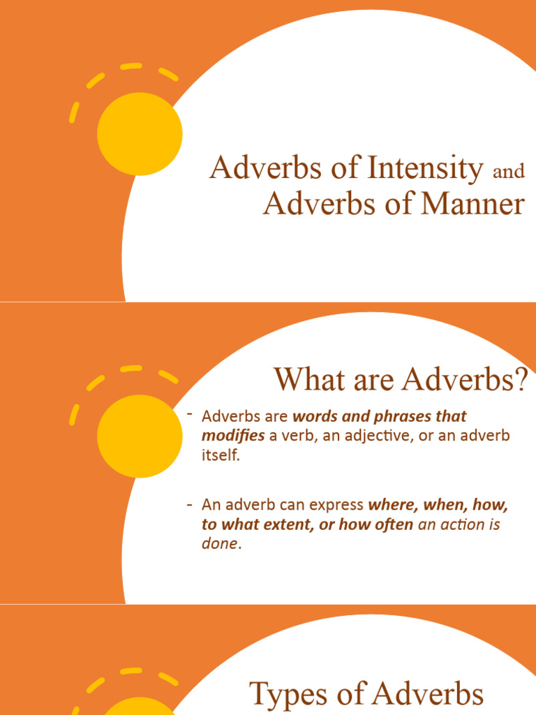 Adverbs of Intensity and Adverbs of Manner | PDF | Adverb | Languages