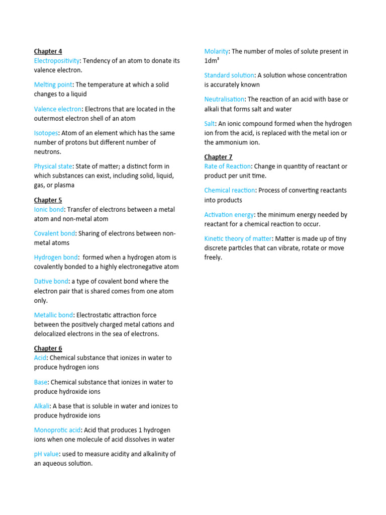 Chemistry List f4 f5 | PDF | Chemical Bond | Ion