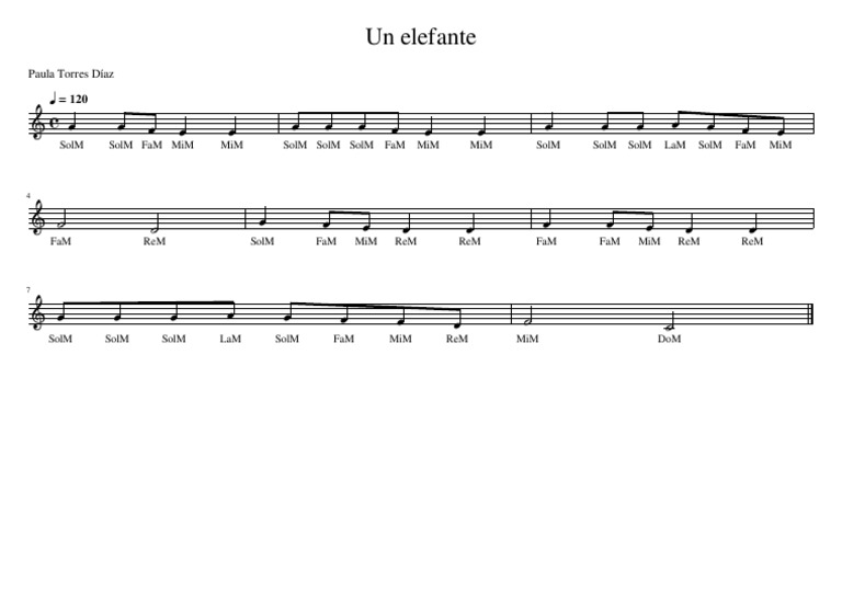 Un Elefante (Notas) | PDF
