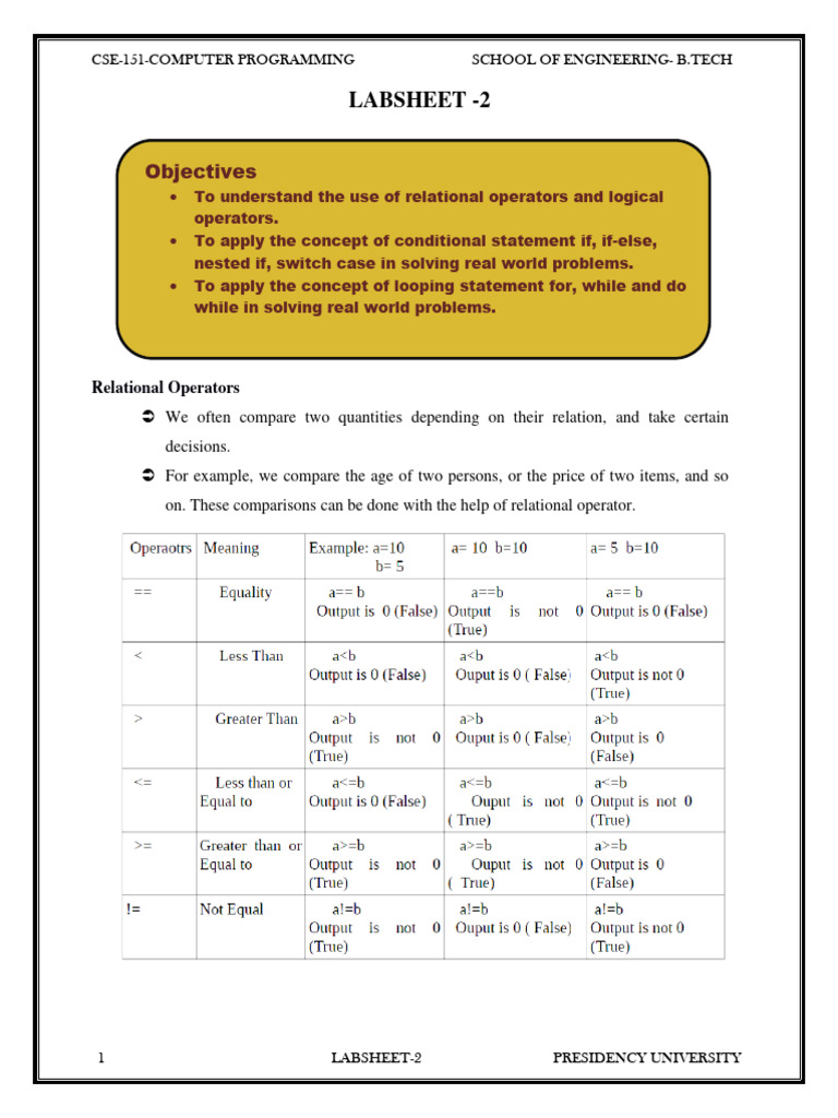 CSE151 Labsheet2 | PDF | Computer Programming | Computing CSE151 Labsheet2 | PDF | Computer Programming | Computing