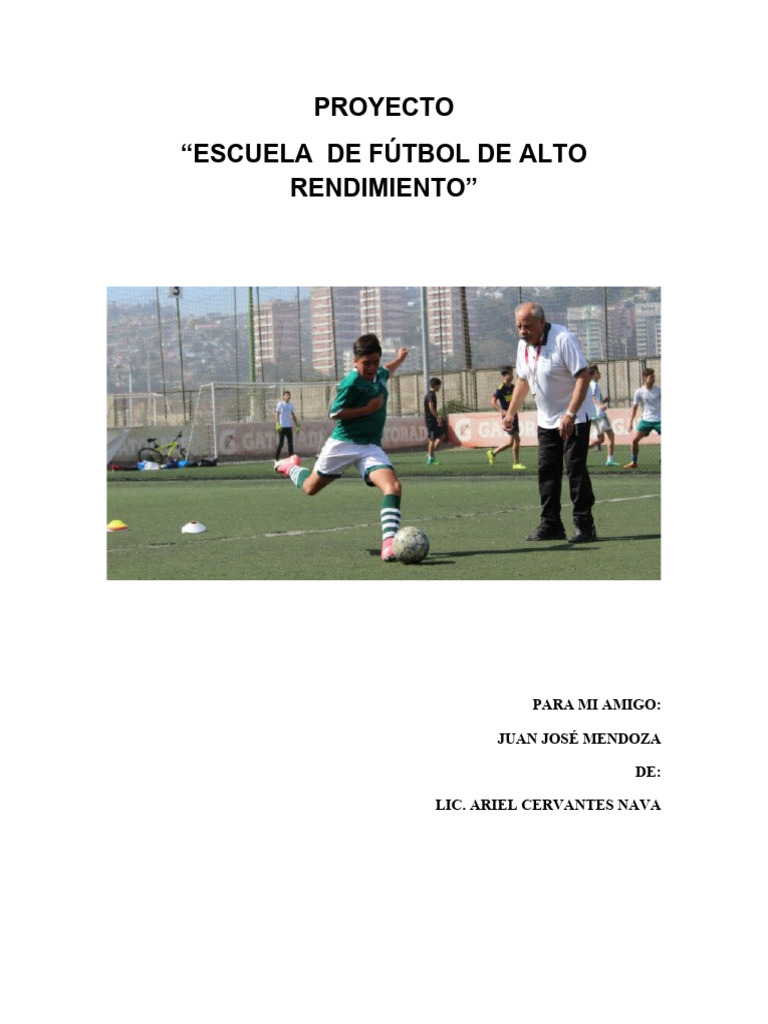 PROYECTO ESCUELA DE FUTBOL | PDF | Asociación de Futbol | Deportes