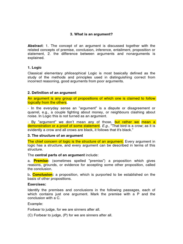 3 What Is An Argument | PDF | Logic | Argument