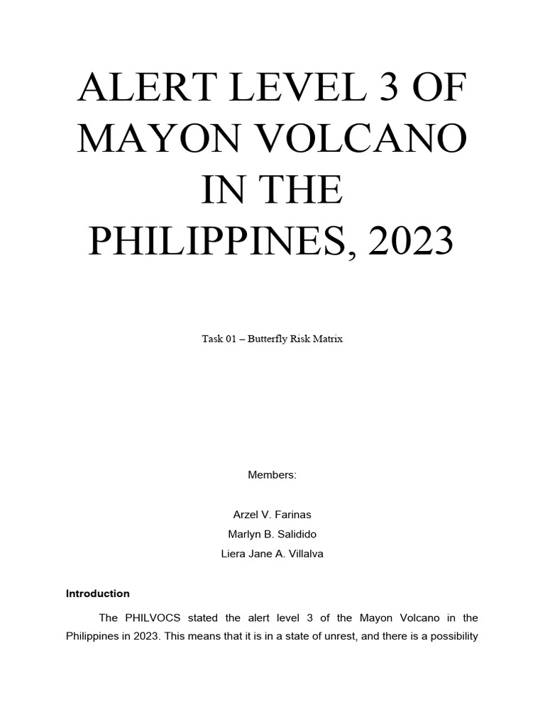 Task 01: Butterfly Risk Matrix | PDF | Volcano | Natural Disasters
