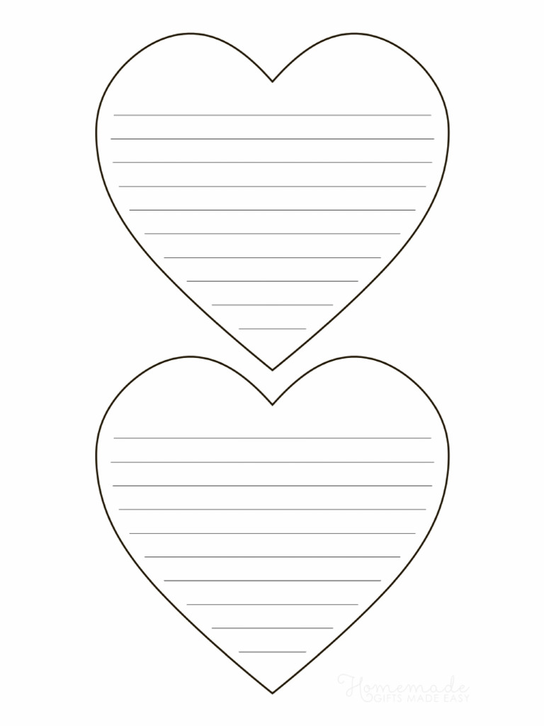 Heart Template With Lines For Writing Medium | PDF