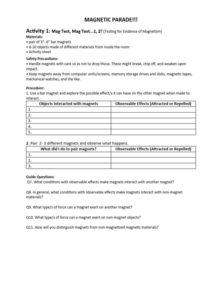 Magnetic Parade | PDF | Magnet | Materials