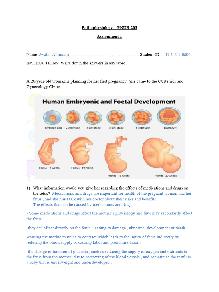 Pathophysiology Assignment 1 | PDF