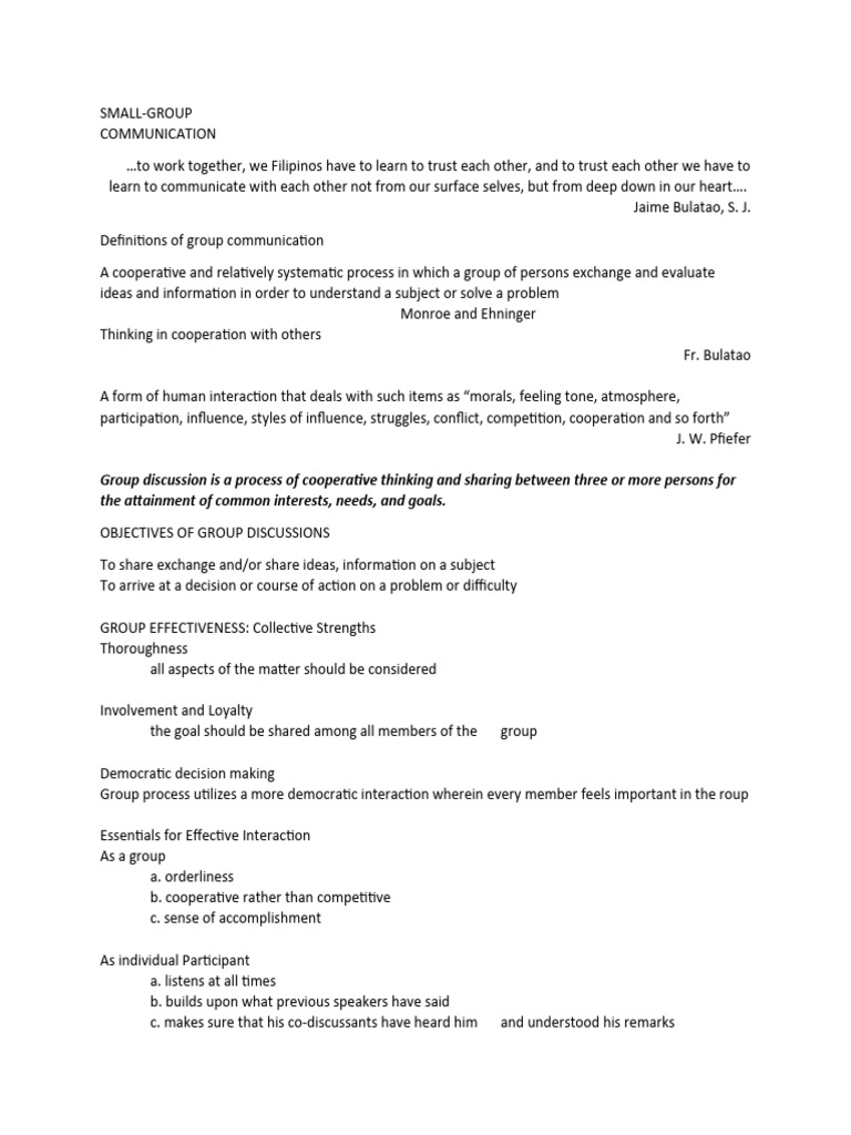 Effective Small-Group Communication Guide | PDF | Expert | Communication
