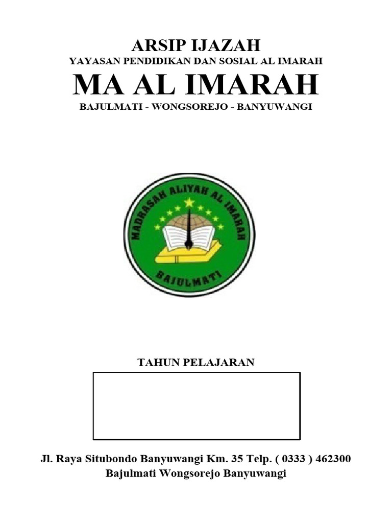 contoh map sampul ARSIP IJAZAH | PDF