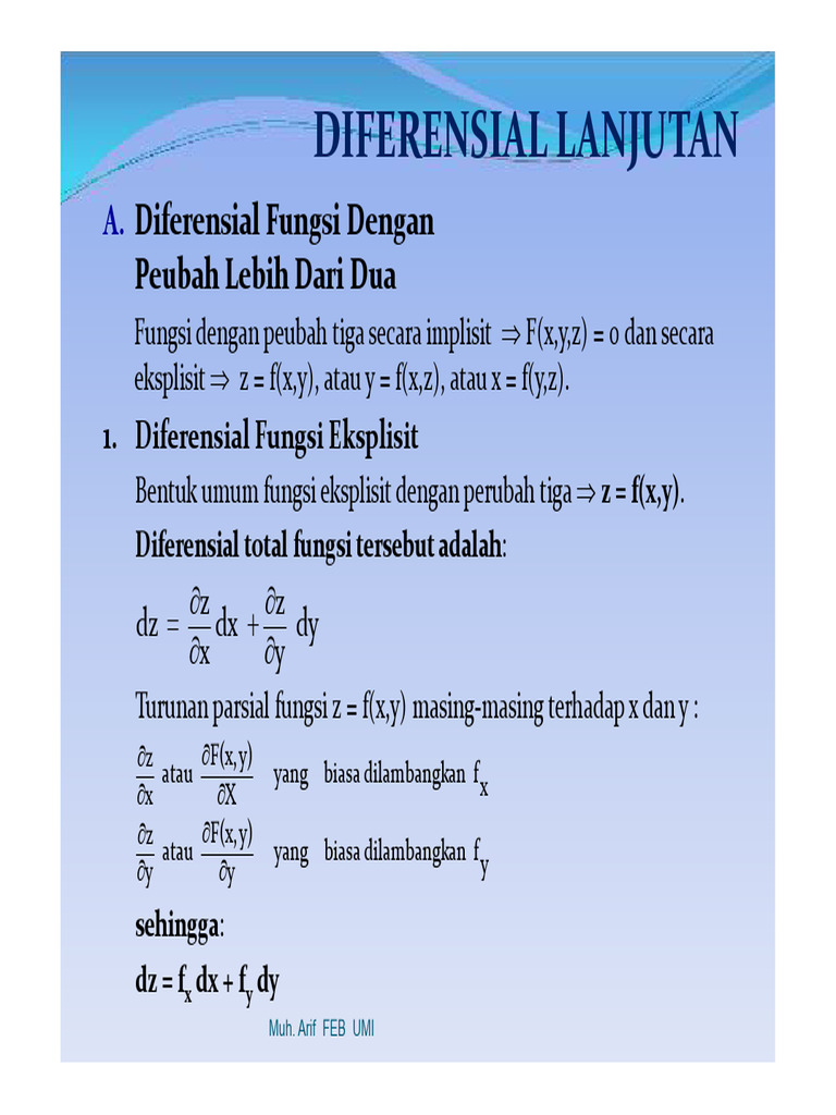 Diferensial Lanjutan | PDF