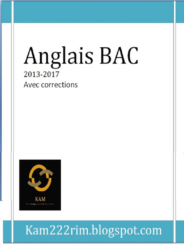 Bac Anglais Sujet Corrigee Medkhay | PDF