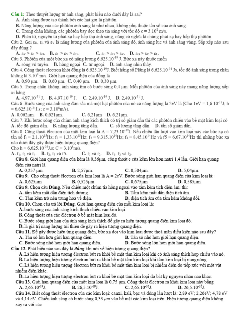 Bai Tap QUang Dien | PDF