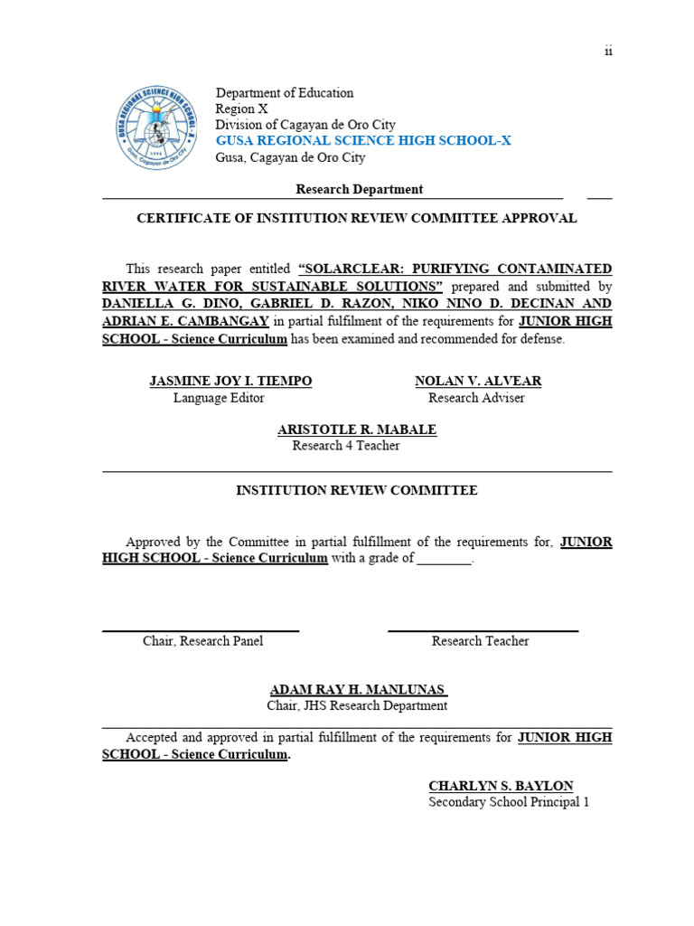 Approval Sheet | PDF | Science & Mathematics