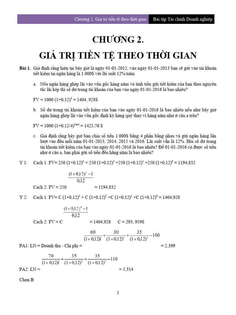 Bai Tap Chuong 2 | PDF