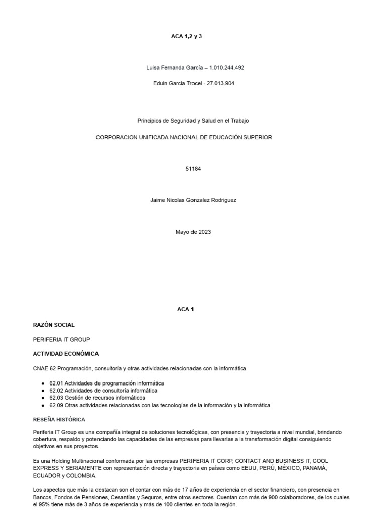 Aca 3 - SST | PDF | Riesgo | Seguridad y salud ocupacional