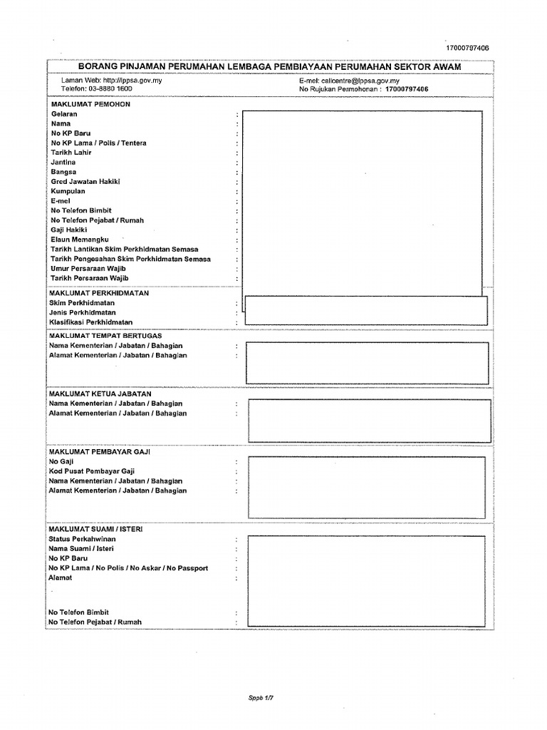 Borang Permohonan Kosong Lppsa | PDF