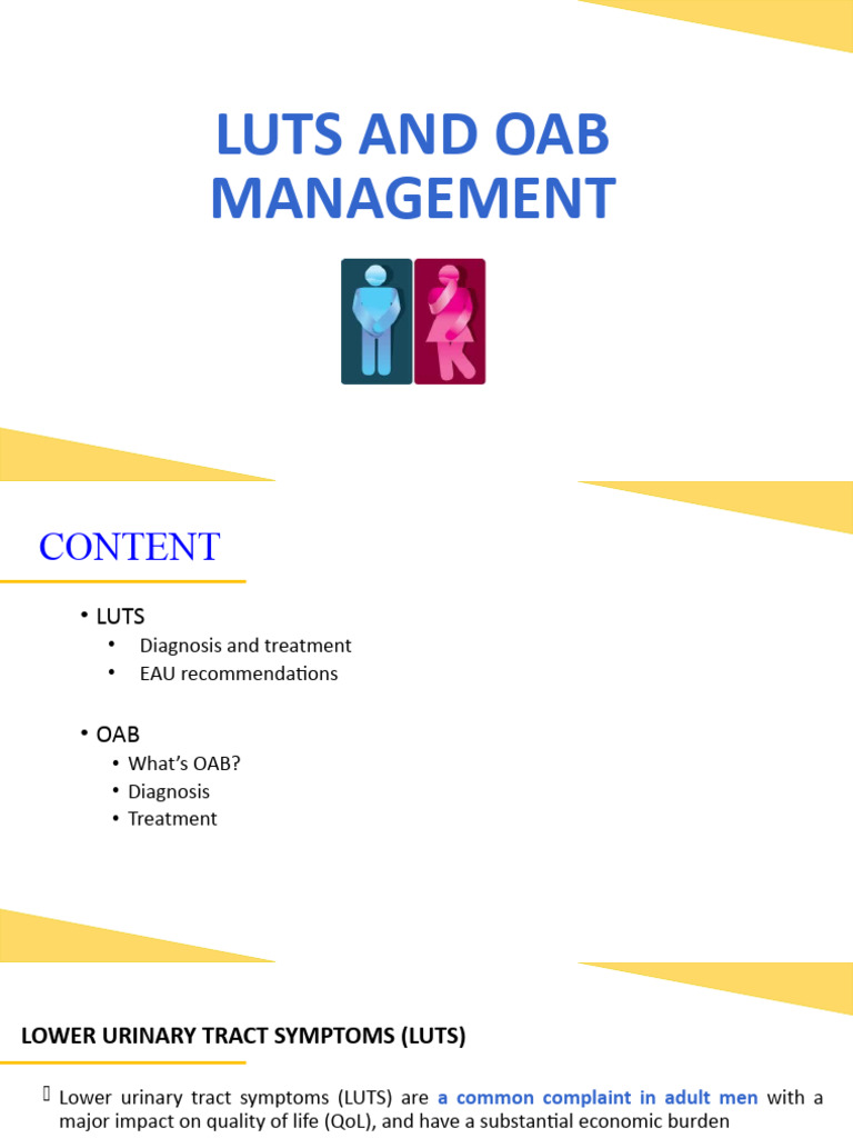 LUTS-OAB Management | PDF | Urinary Incontinence | Urinary Tract Infection