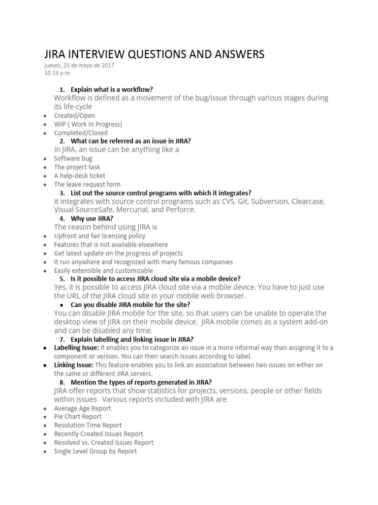Jira Interview Questions and Answers | PDF | Scrum (Software ...