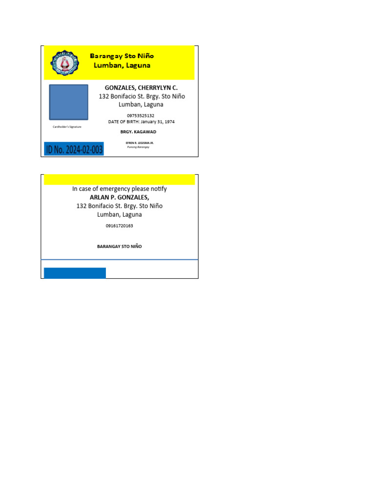 Barangay ID | PDF