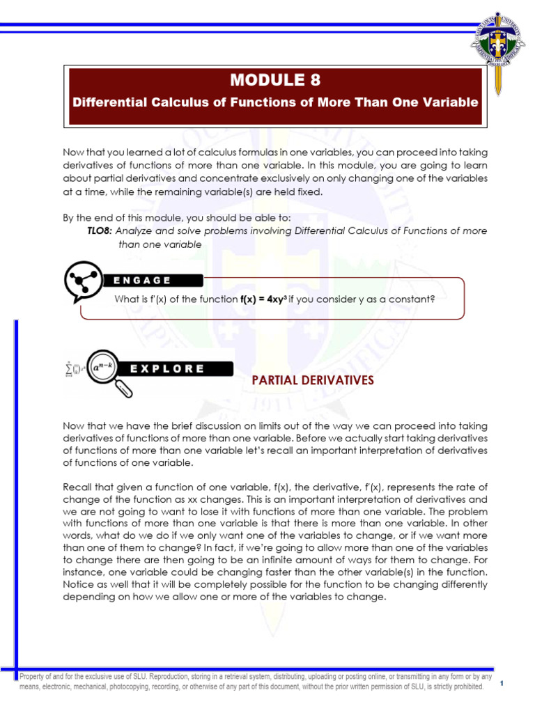 Enggmath 2 Module 8 | Download Free PDF | Derivative | Function (Mathematics)