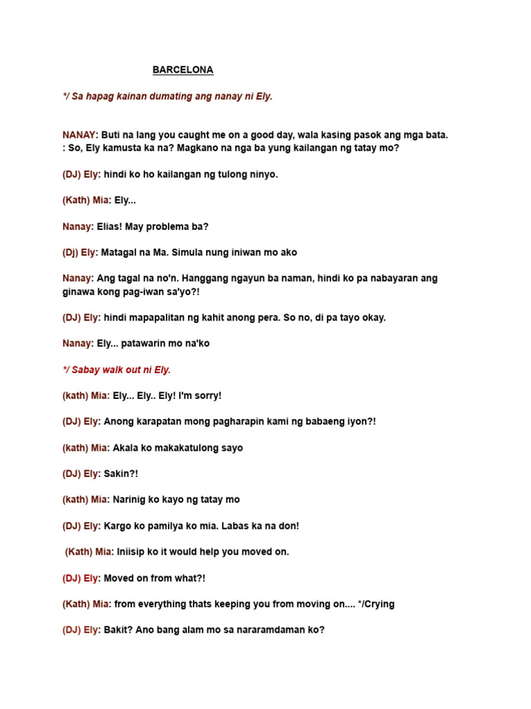 BARCELONA-script | PDF