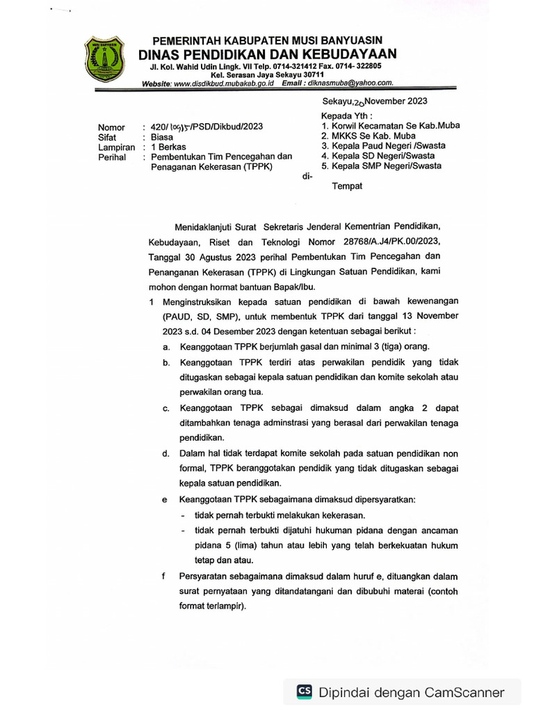 Pembentukan TPPK | PDF