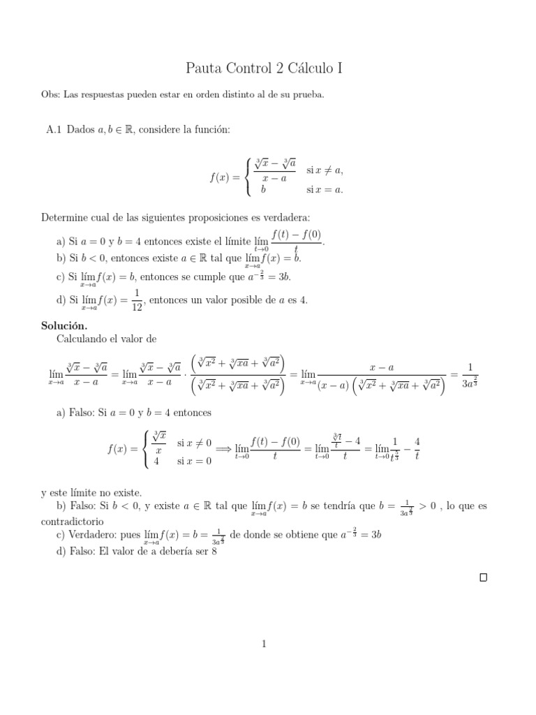 Pauta C2 | Descargar gratis PDF | Conceptos matemáticos | Matemática ...
