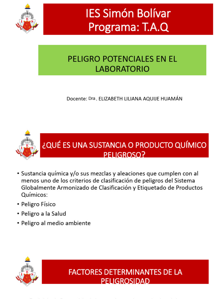 Peligros Químicos En Laboratorios Guía De Seguridad Pdf