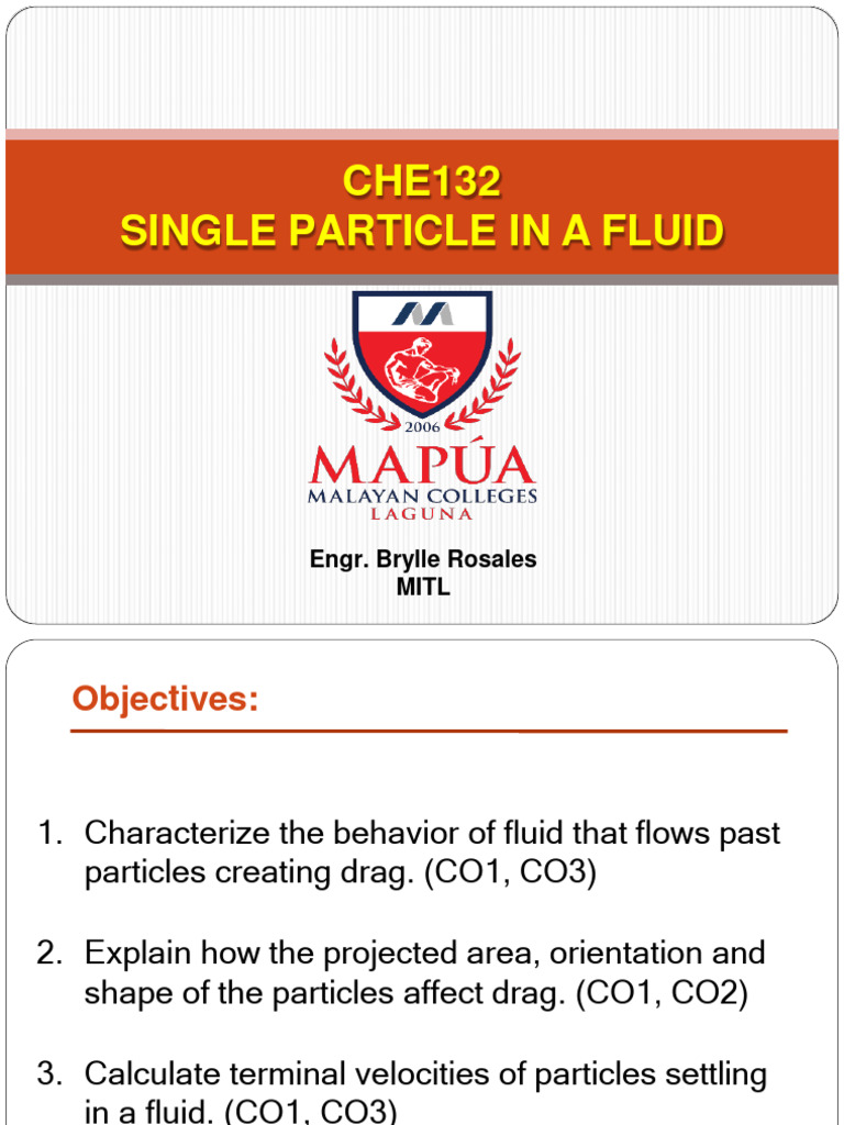 Module 1.5 Single Particle in A Fluid | PDF | Drag (Physics) | Force
