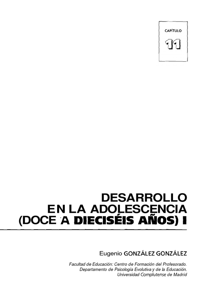 Desarrollo de La Adolescencia Cap.11 (1) | PDF | Pubertad | Adolescencia