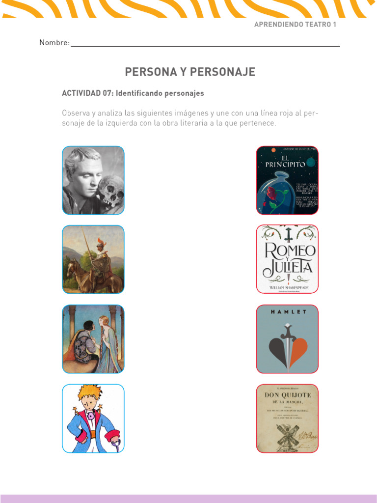 Identifica Personajes de Teatro | PDF
