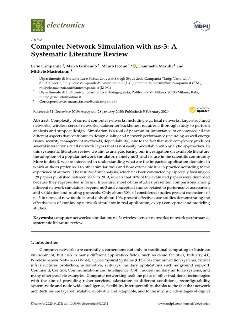 Computer Network Simulation With ns-3 A Systematic | PDF | Simulation ...