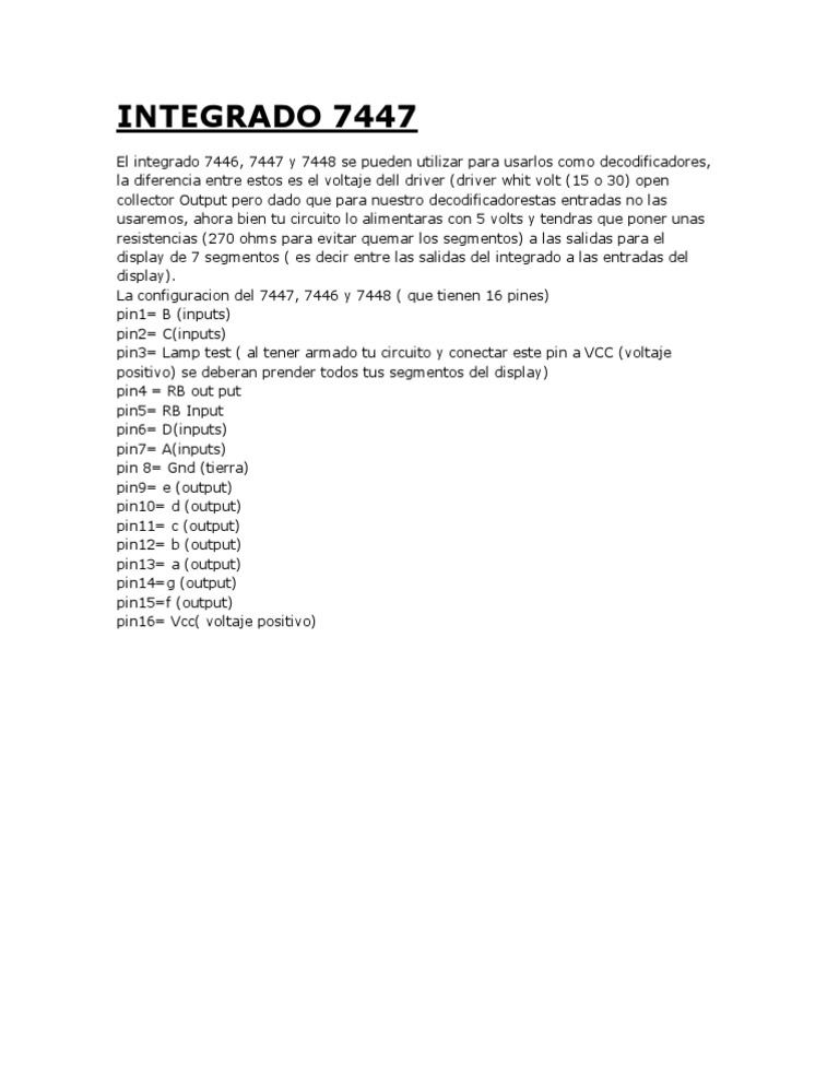 Integrado 7447 | PDF