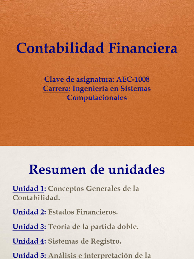 Contabilidad Financiera UNIDAD SEGUNDA | PDF