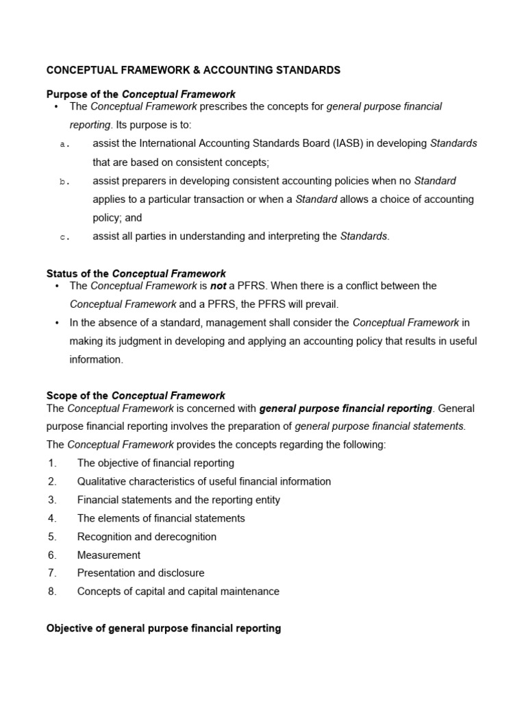 Conceptual Framework & Accounting Standards | PDF | Historical Cost ...
