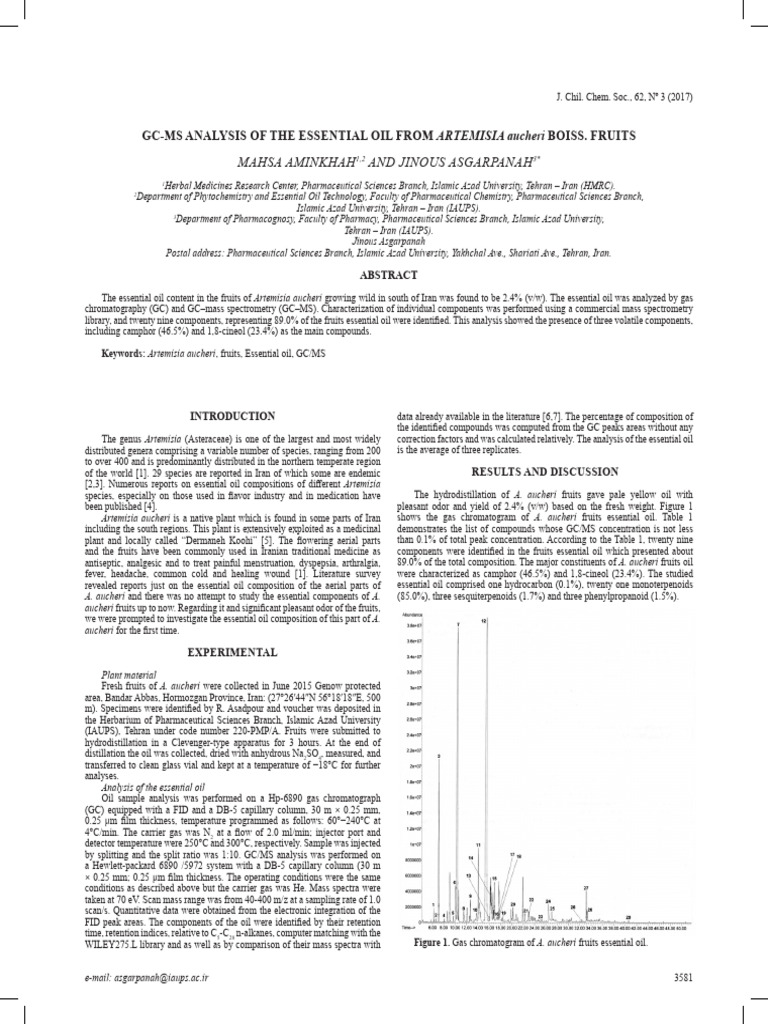 Analysis Essential Oils | Download Free PDF | Gas Chromatography