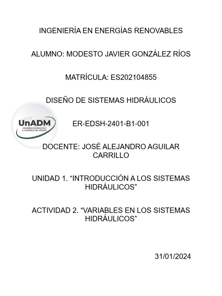 Edsh U1 A2 Mogr | PDF | Presión | Viscosidad