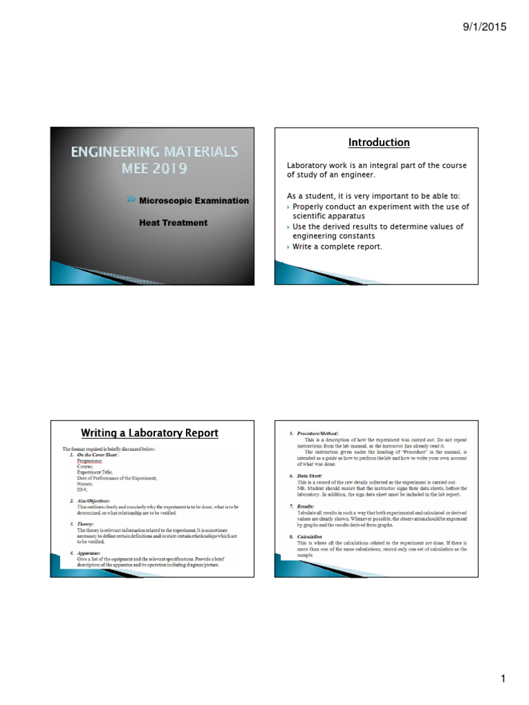 Lecture 1 - Microscopic Examination and Heat Treatment | PDF | Heat ...