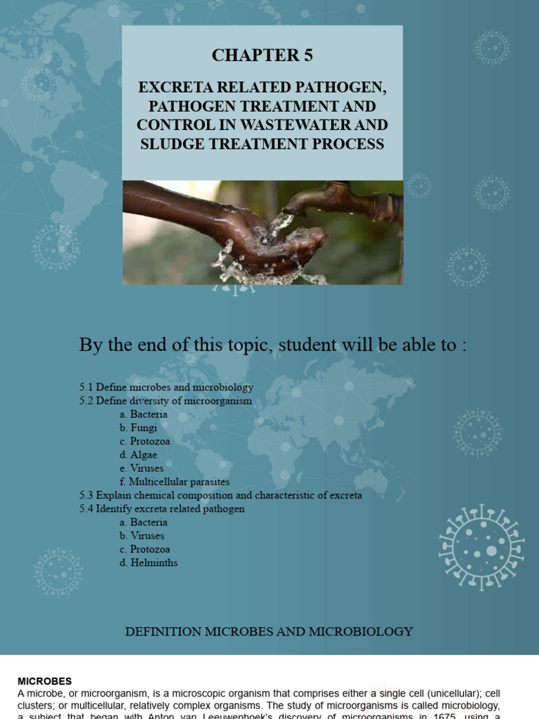 TOPIC 5 EXCRETA RELATED PATHOGEN, PATHOGEN TREATMENT AND CONTROL IN WASTEWATER AND SLUDGE ...