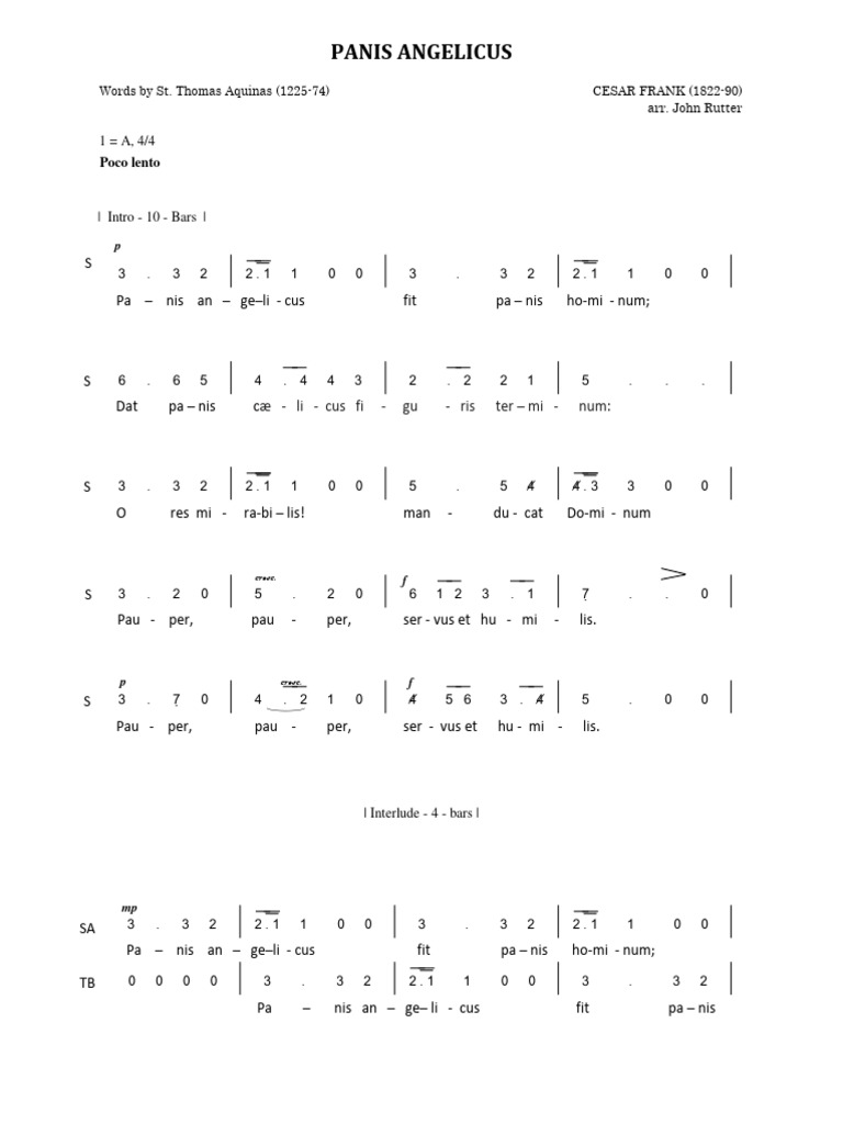 Panis Angelicus | PDF | Métodos y materiales de enseñanza