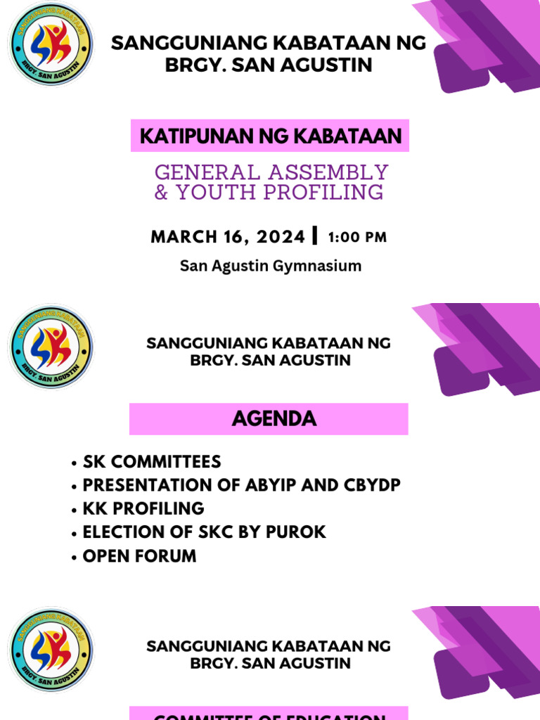 SK General Assembly & Youth Profiling | PDF | Social Science