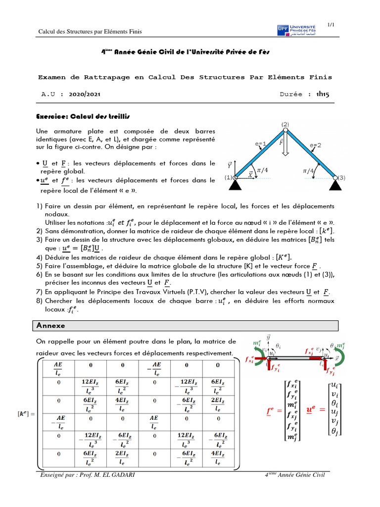 Examen MEF 2020 2021 - Rattrapage | PDF