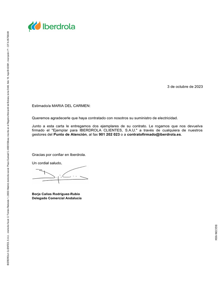 Contrato de Suministro de Electricidad Iberdrola | PDF | Energia ...