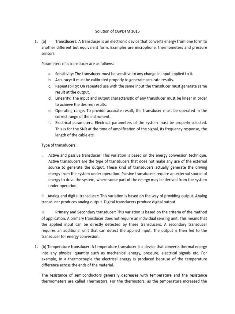 Solution of CGPDTM 2015 | PDF | Electrical Resistance And Conductance ...