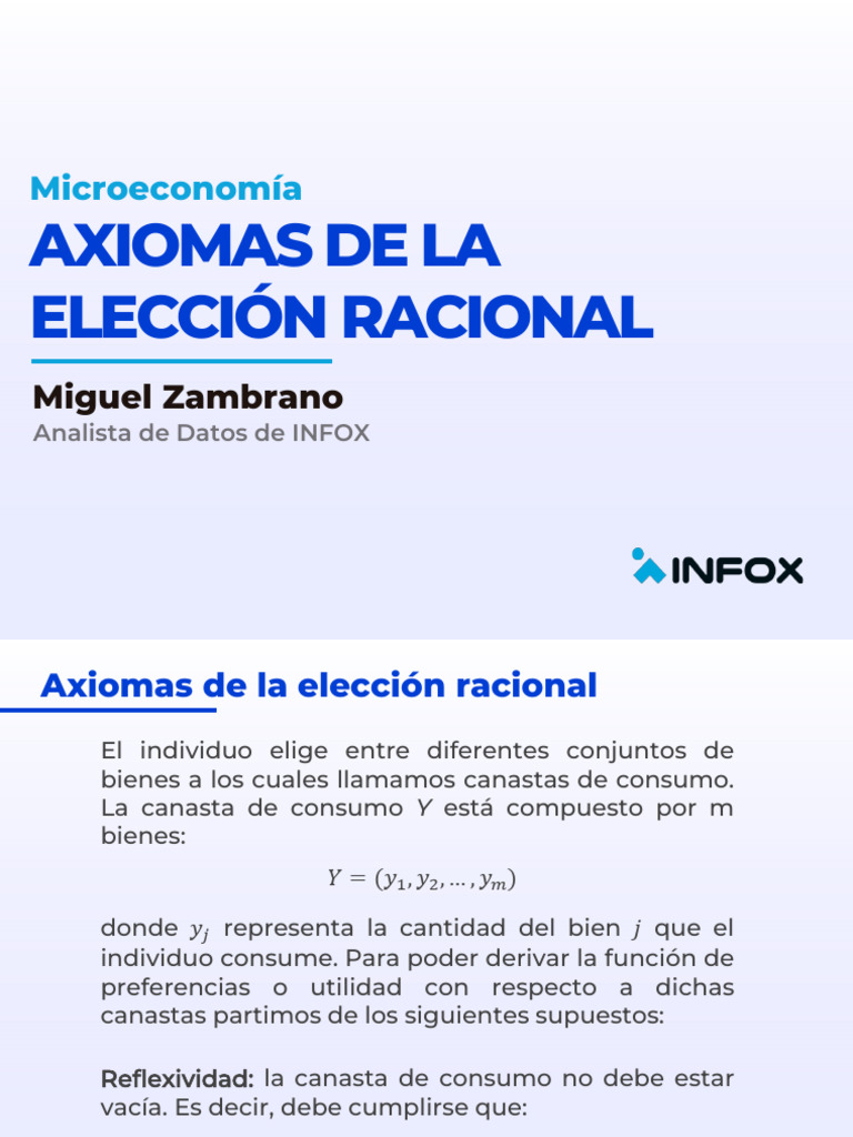 Axiomas de Elección Racional en Microeconomía | PDF
