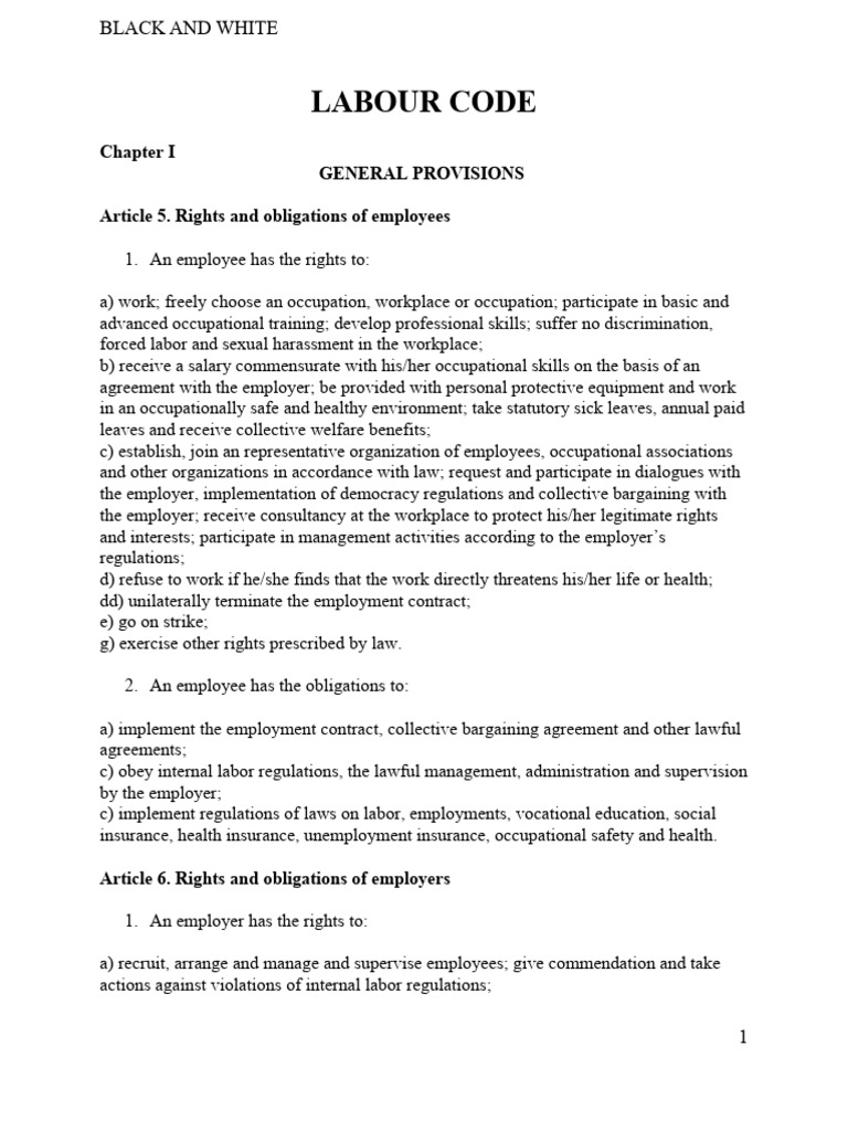 Labour Code | PDF | Employment | Salary