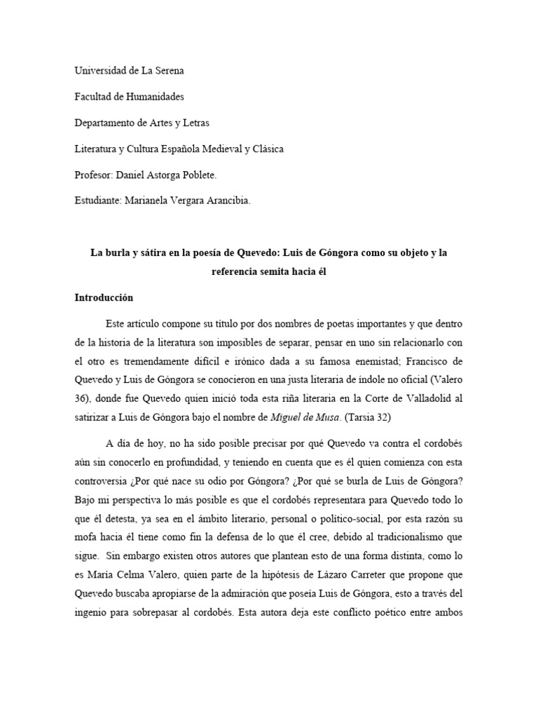 Sátira de Quevedo contra Góngora | PDF | Sátira | Poesía