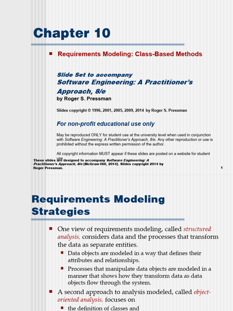 10 - Requirements Modeling ClassBased Methods | PDF | Class (Computer Programming) | System