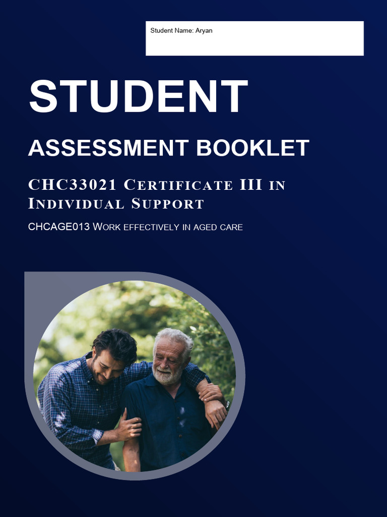 CHCAGE013 Student Assessment Booklet V1.1.v1.0 | PDF | Health Care | Old Age